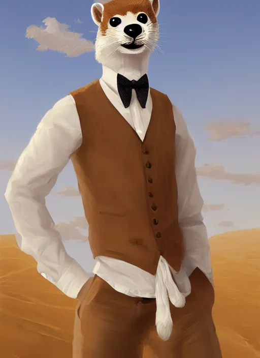 Character portrait of a happy furry anthro stoat | Stable Diffusion ...