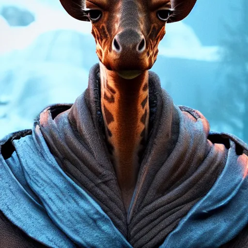 a highly detailed portrait of a humanoid giraffe in a | Stable ...