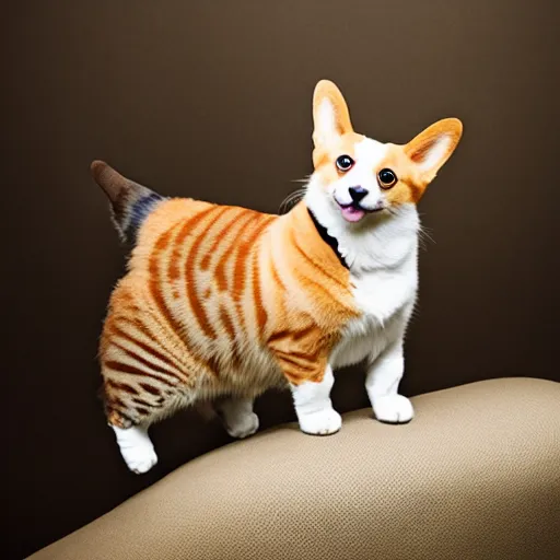 a feline corgi - cat - hybrid, animal photography | Stable Diffusion ...
