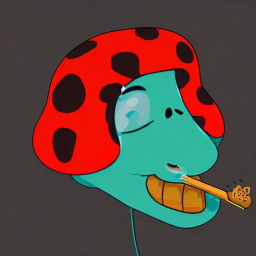 a digital painting of a cartoon ladybug smoking a | Stable Diffusion ...