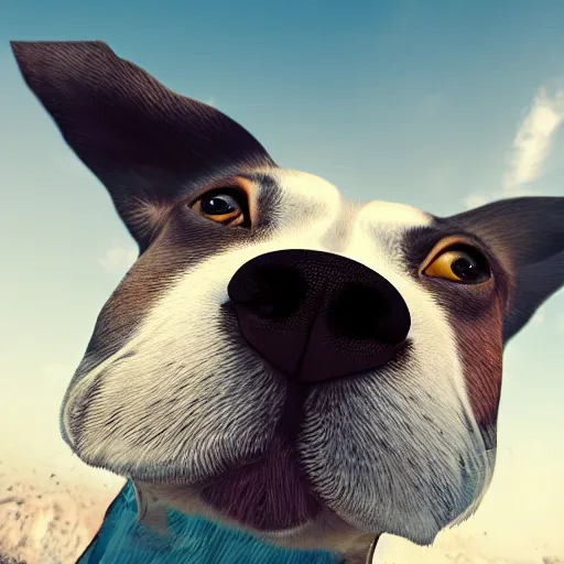Selfie of a dog, first-person view, photorealistic | Stable Diffusion ...