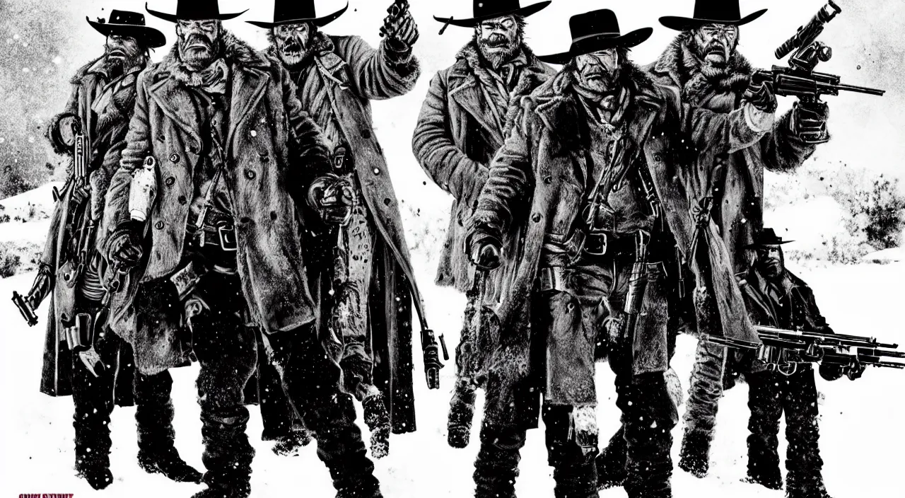epic action gunfight scene from The Hateful Eight by | Stable Diffusion ...