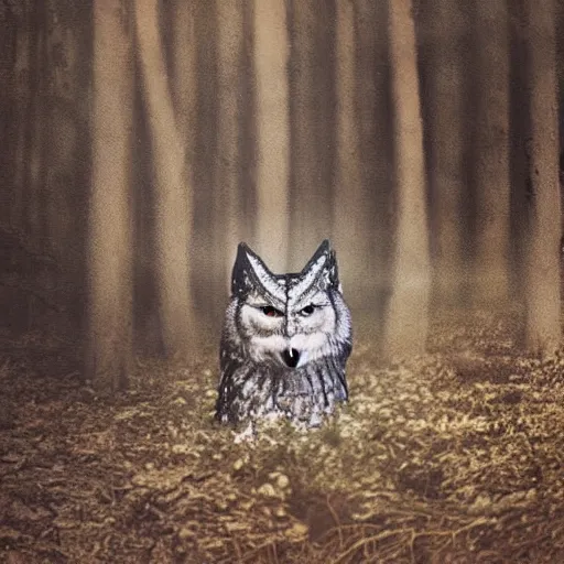 mixture between an! owl and wolf, photograph captured | Stable ...