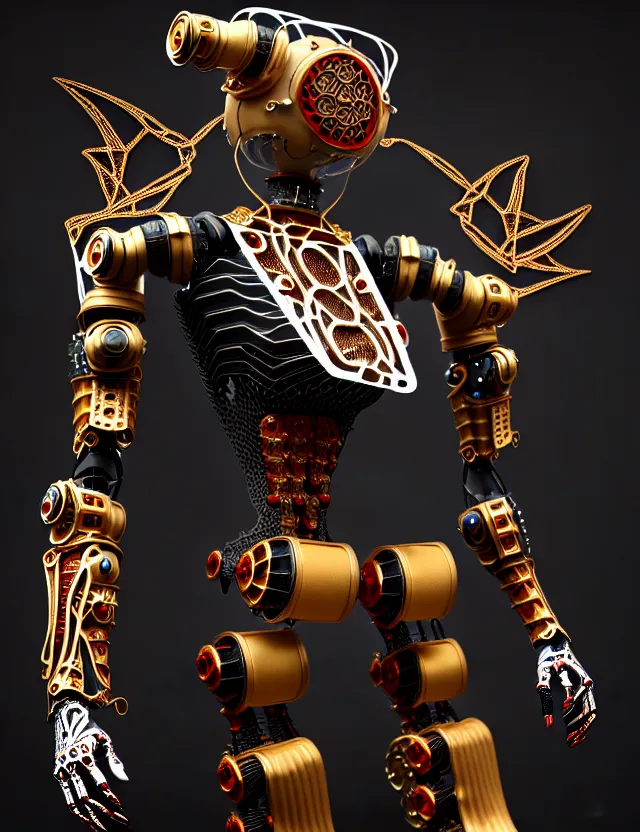 complex 3 d render of a beautiful porcelain robot - | Stable Diffusion ...