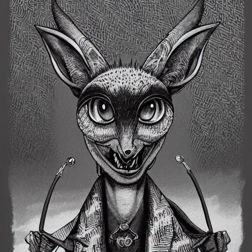 a dik dik monster with tattoos wearing a baseball hat, | Stable ...