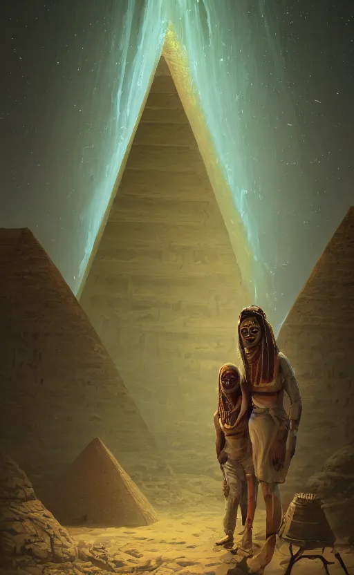 mummy, egypt, pyramid, bioluminescence, treasure, | Stable Diffusion ...