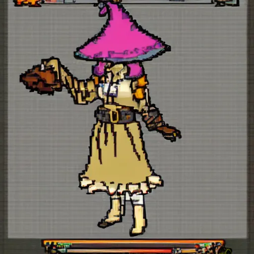 jrpg character sprite of a witch with a large hat. | Stable Diffusion ...