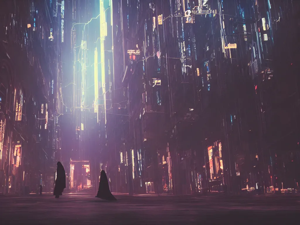 electric monks, robed, cathedral, special effects, | Stable Diffusion ...