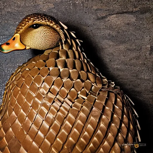 a Duck with the armor of a pangolin, national | Stable Diffusion