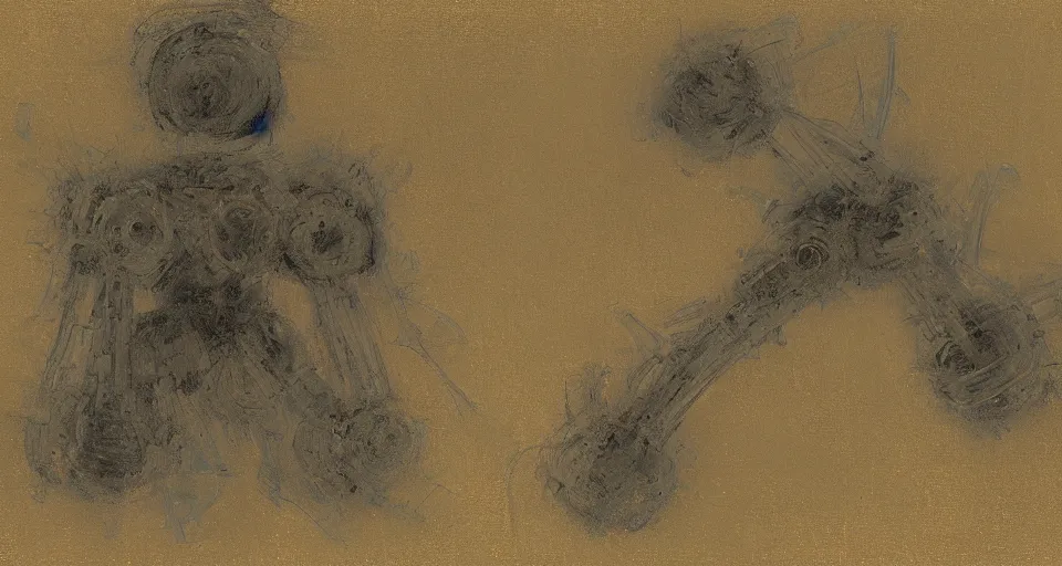 Mech robot. By (Rembrandt painting(100)(fractal | Stable Diffusion ...