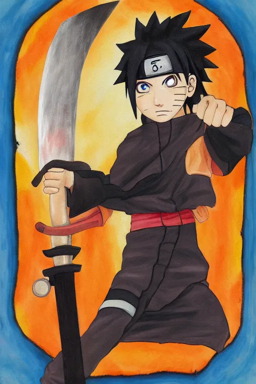naruto holding a sword, painting | Stable Diffusion | OpenArt