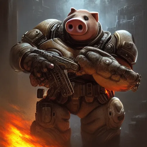 cute little anthropomorphic Pig (sus) in Gears of War | Stable ...