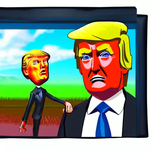 video game screenshot of donald trump | Stable Diffusion