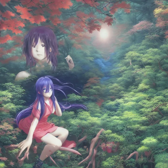 Nishimiya Shouko, Mayer Re-l, Japan Lush Forest, | Stable Diffusion ...