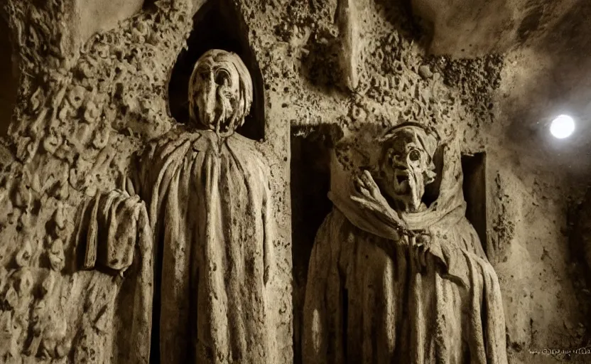 several decrepit creepy statues of the archangel | Stable Diffusion ...