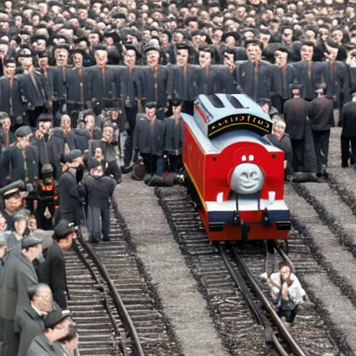 Thomas the Tank Engine at Kim Jong Il's funeral | Stable Diffusion ...