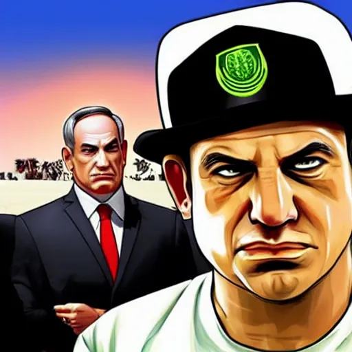 benjamin netanyahu on a GTA San Andreas cover | Stable Diffusion | OpenArt