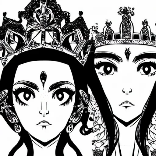 a close up of two beautiful queens facing each other | Stable Diffusion ...