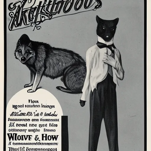 1920s advertisement featuring an anthropomorphic wolf | Stable ...