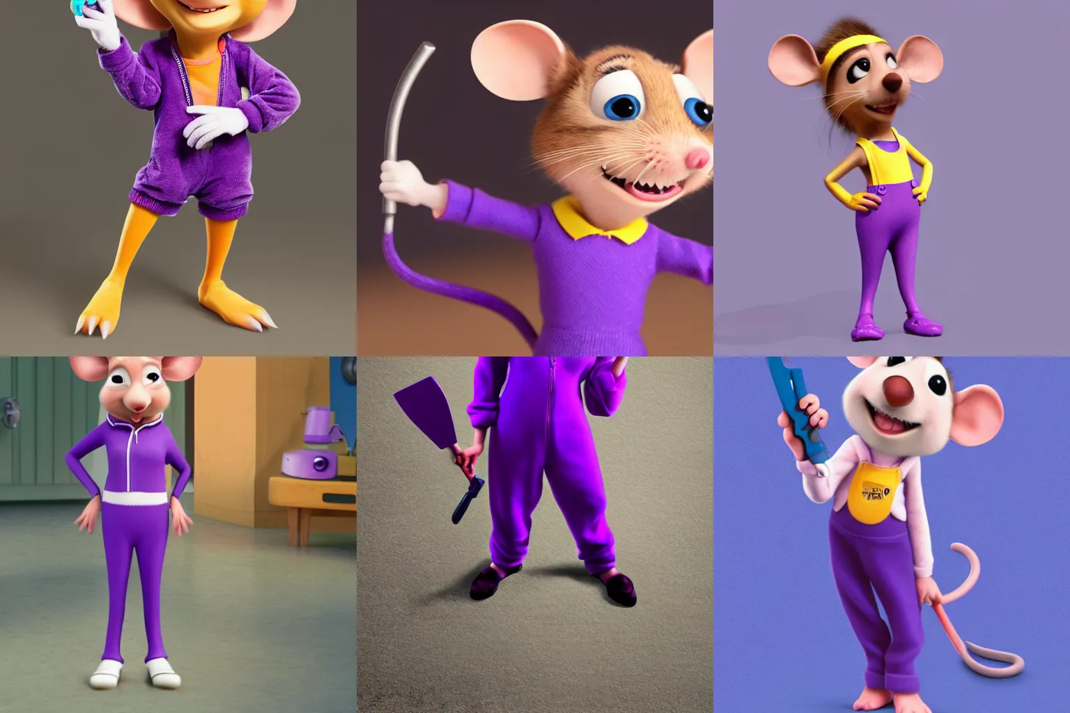 cute attractive female mouse wearing purple jumpsuit | Stable Diffusion ...
