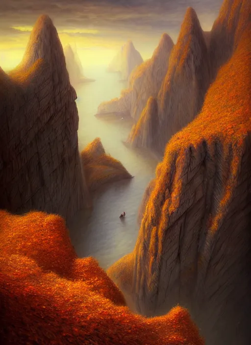 autumn mornings in the low - poly cliffs of illusions, | Stable ...