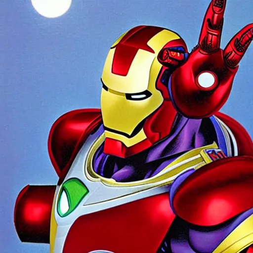 Buzz Lightyear breastfeeding Iron Man, art by John | Stable Diffusion