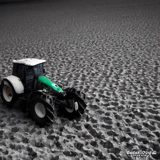 ultrawide shot backlit tractor ploughing the seabed | Stable Diffusion ...