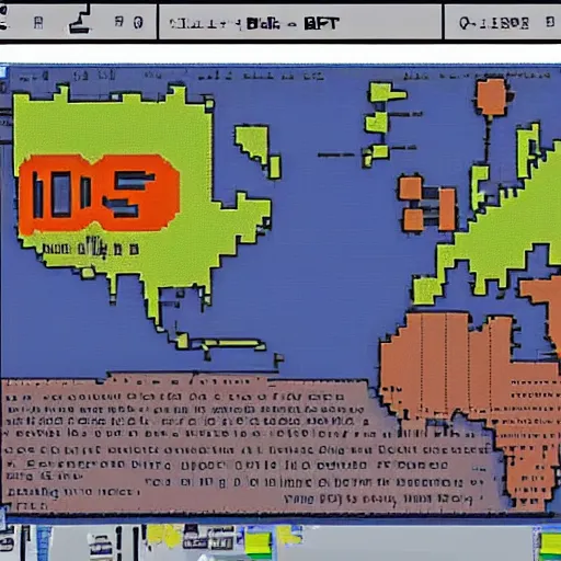 1 9 8 0 s interface of google maps, dos, ibm, 8 bit | Stable Diffusion ...