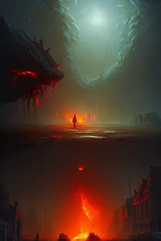 a giant horrible creature roaming the neighborhood | Stable Diffusion ...