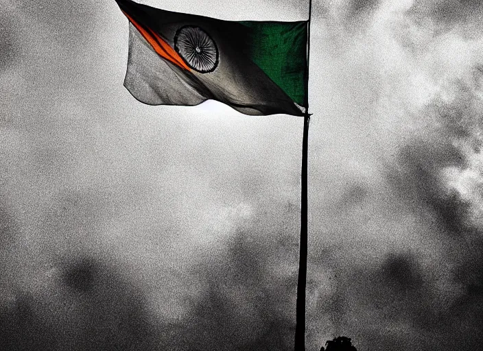 indian flag fluttering in the wind, epic scene, | Stable Diffusion ...
