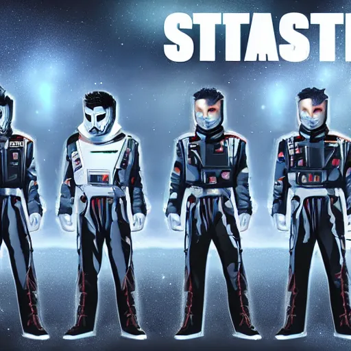 Group art of Starset in sci fi uniforms; hyper | Stable Diffusion | OpenArt
