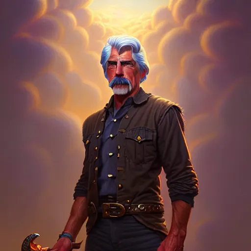 a fantasy style portrait painting of sam elliott oil | Stable Diffusion ...
