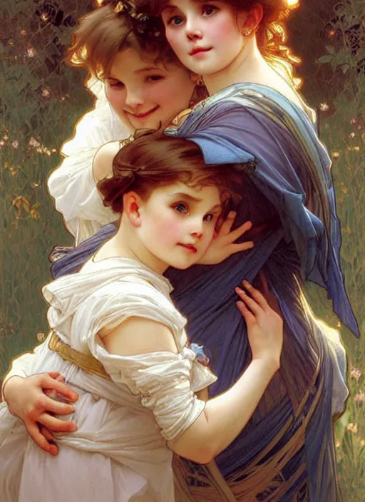 a cute little girl with a round cherubic face, blue | Stable Diffusion ...