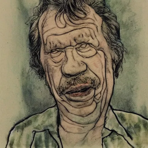 vaclav havel colored ink drawing in the style of kaja | Stable ...