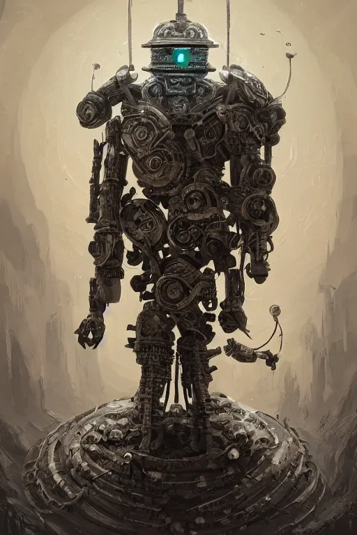 Illustration of a whimsical robot sitting holding a | Stable Diffusion ...