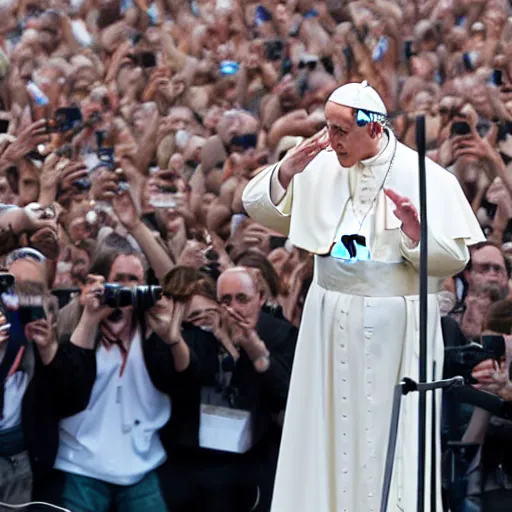 the pope beatboxing during fire show, Canon EOS 6D | Stable Diffusion ...