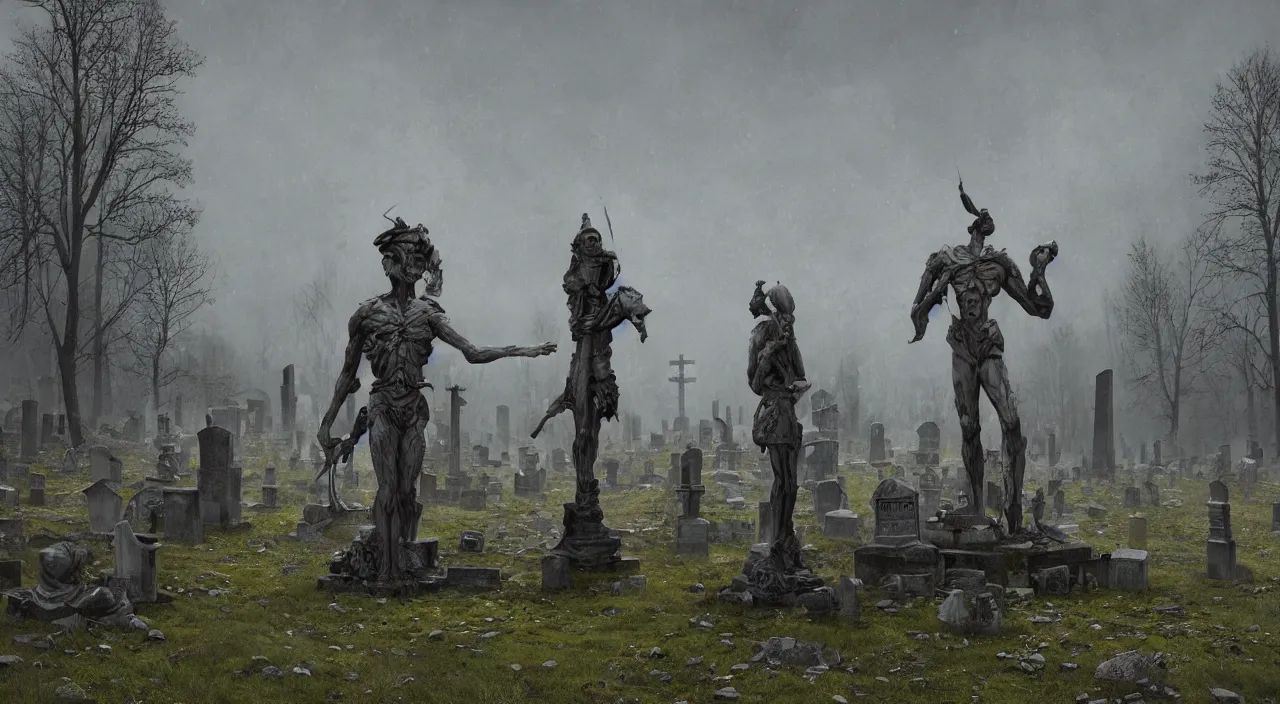 graveyard statue, masterpiece by dariusz zawadzki and | Stable ...