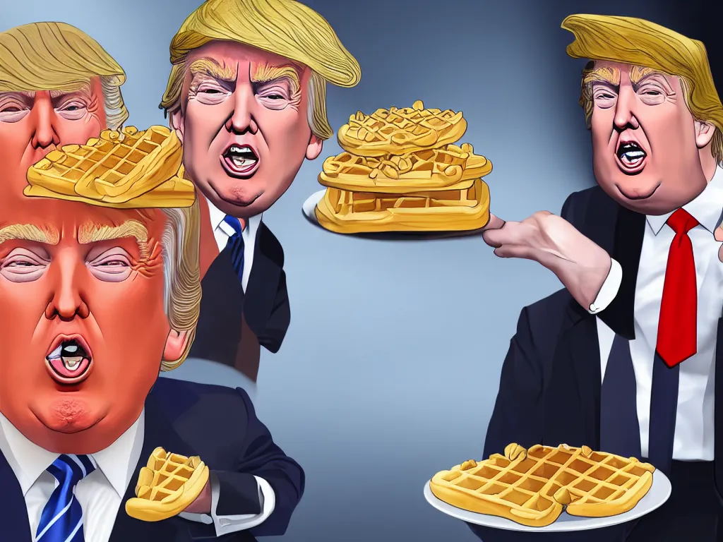 donald trump completely confused about what waffles | Stable Diffusion ...
