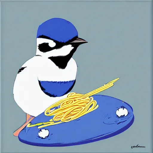 bluejay eating spaghetti and meatballs | Stable Diffusion | OpenArt