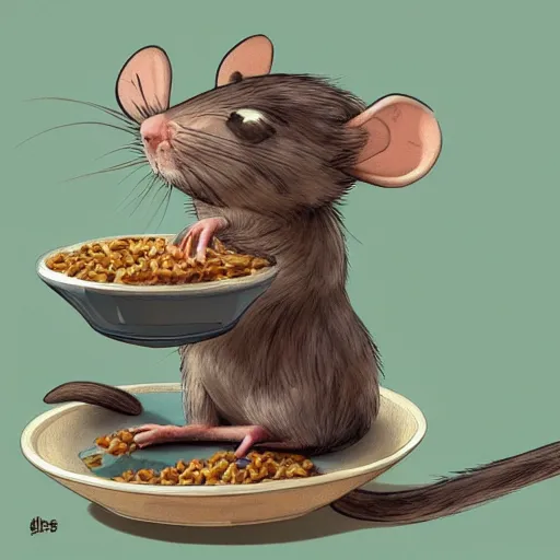 tiny rat living inside cereal box, digital art, | Stable Diffusion