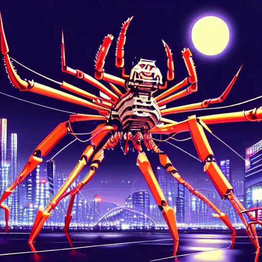 a colossal japanese spider crab mecha terrorizes the | Stable Diffusion ...
