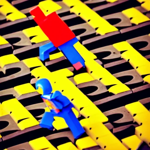 angry man stepping on legos, by m. c. escher | Stable Diffusion | OpenArt