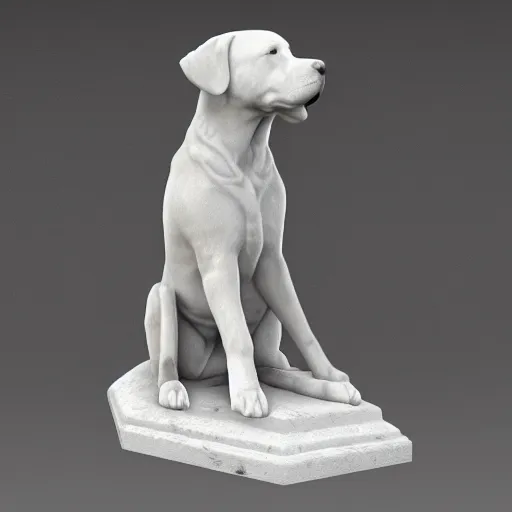 render of marble statue of thin labrador retriever, | Stable Diffusion ...