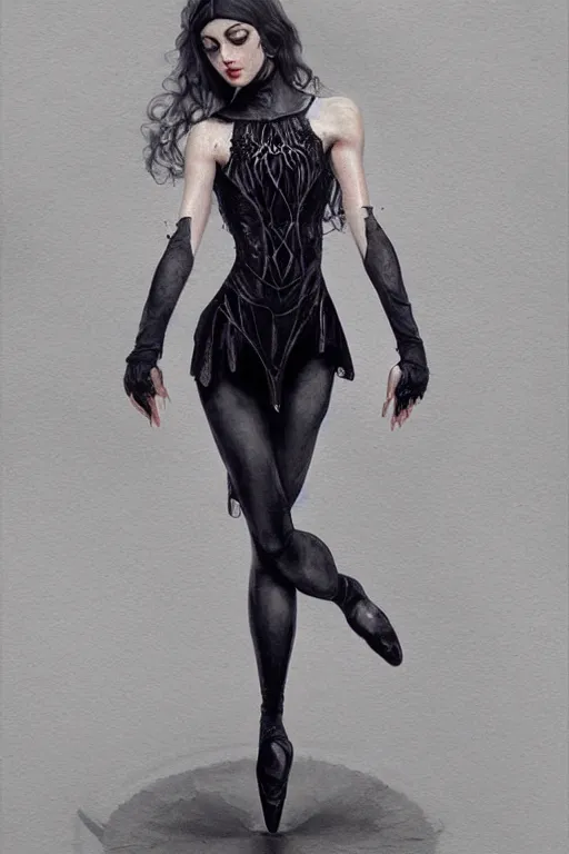byzantine gothic goddess in ballet pose, full body, | Stable Diffusion