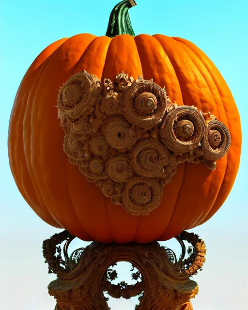detailed render giant pumpkin house art nouveau rococo | Stable ...