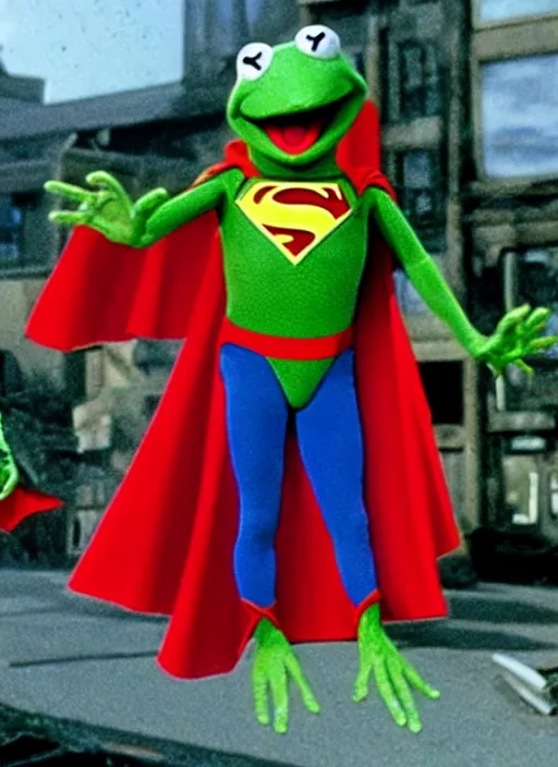film still of Kermit the frog as Superman in Superman, | Stable ...