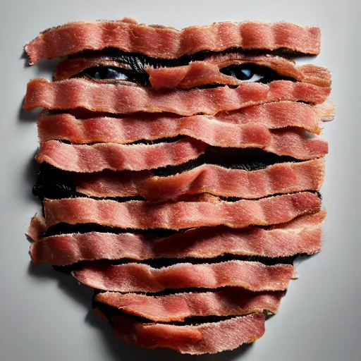 a human face that is made entirely out of bacon strips | Stable ...