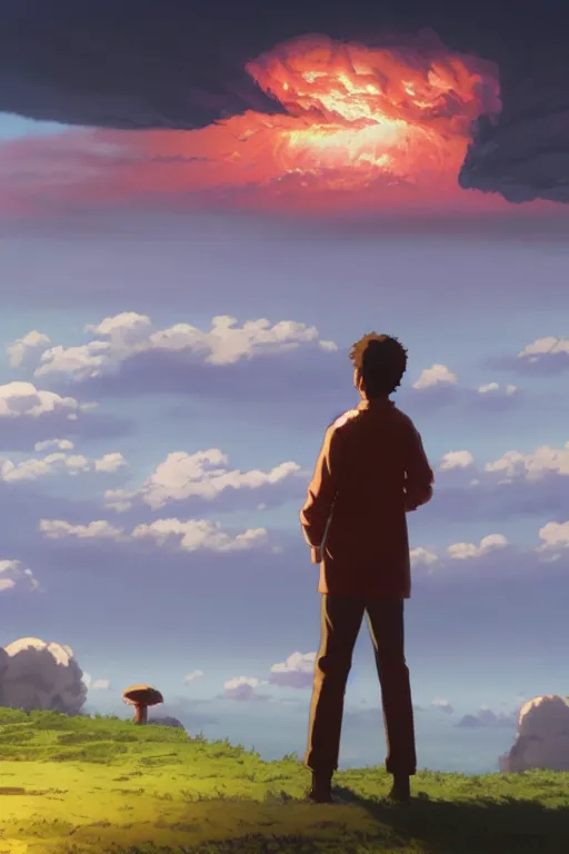 a highly detailed matte painting of a man on a hill | Stable Diffusion ...