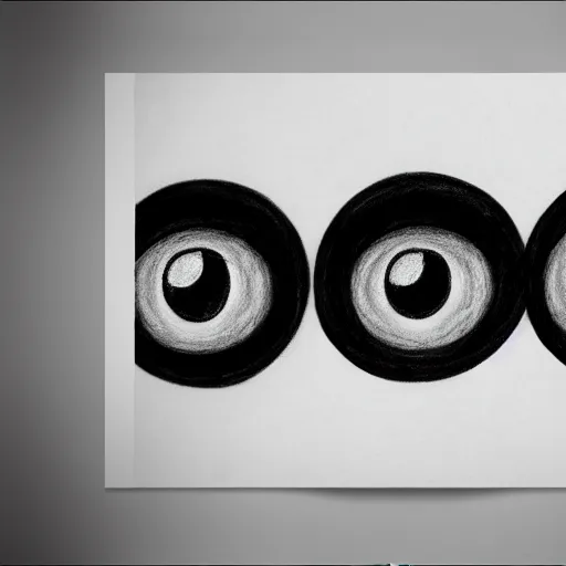 a drawing of three realistic eyes floating in the sky | Stable ...