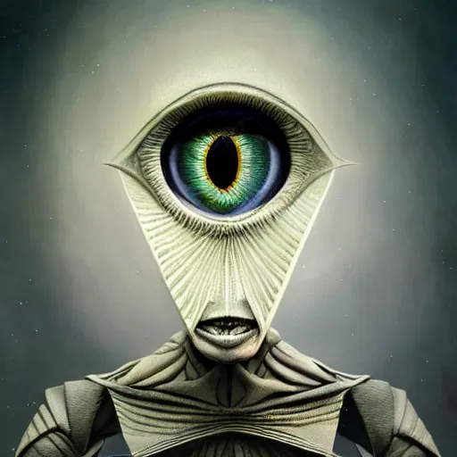 3 / 4 view of an origami alien, eye - level medium | Stable Diffusion ...